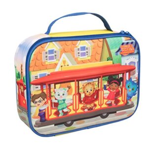 daniel tiger's neighborhood - insulated durable lunch bag tote, reusable lunch box with handle - trolley with friends - great