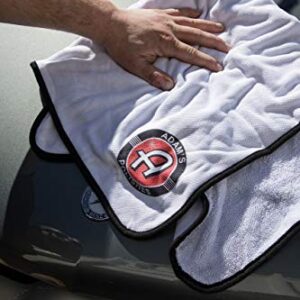 Adam's Ultra Plush Drying Towel (Pack of 2) - Microfiber Cleaning Cloth for Car Detailing, Drying, & Car Wash | Soft Rag Towel Won't Scratch Paint | Wax Auto Kit Glass Cleaner Supplies