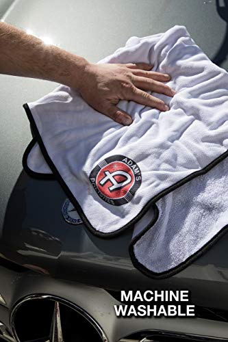 Adam's Ultra Plush Drying Towel (Pack of 2) - Microfiber Cleaning Cloth for Car Detailing, Drying, & Car Wash | Soft Rag Towel Won't Scratch Paint | Wax Auto Kit Glass Cleaner Supplies