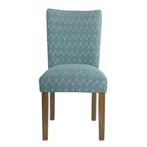 HomePop Parsons Classic Upholstered Accent Dining Chair, Teal (Set of 2)