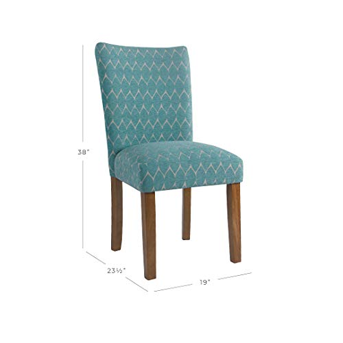 HomePop Parsons Classic Upholstered Accent Dining Chair, Teal (Set of 2)