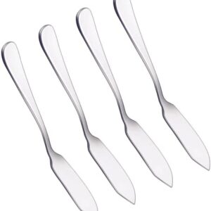 CNHNGTS Crysto Stainless Steel Butter Knife, Butter Spreader, Breakfast Spreads,Cheese and Condiments (4pcs)