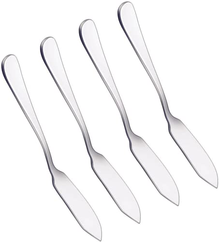 CNHNGTS Crysto Stainless Steel Butter Knife, Butter Spreader, Breakfast Spreads,Cheese and Condiments (4pcs)