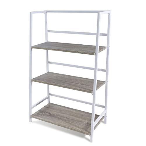 Atlantic 3 Tier Folding Shelf - Sturdy Tubular Design, Folds for Easy Storage PN3845036 in White