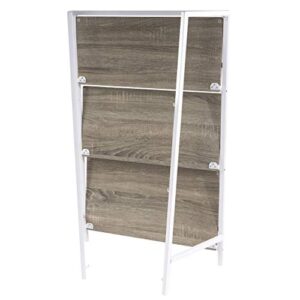 Atlantic 3 Tier Folding Shelf - Sturdy Tubular Design, Folds for Easy Storage PN3845036 in White