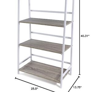 Atlantic 3 Tier Folding Shelf - Sturdy Tubular Design, Folds for Easy Storage PN3845036 in White