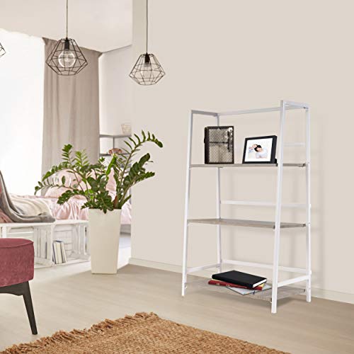 Atlantic 3 Tier Folding Shelf - Sturdy Tubular Design, Folds for Easy Storage PN3845036 in White