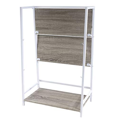 Atlantic 3 Tier Folding Shelf - Sturdy Tubular Design, Folds for Easy Storage PN3845036 in White