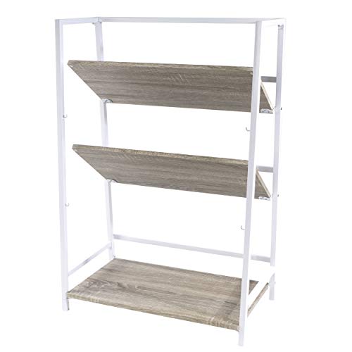 Atlantic 3 Tier Folding Shelf - Sturdy Tubular Design, Folds for Easy Storage PN3845036 in White