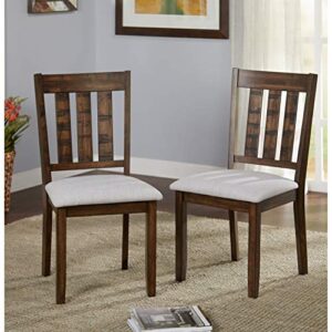 The Mezzanine Shoppe Olin Traditional Upholstered Dining Chair, Set of 2, Brown