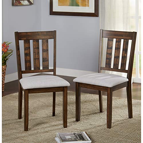 The Mezzanine Shoppe Olin Traditional Upholstered Dining Chair, Set of 2, Brown