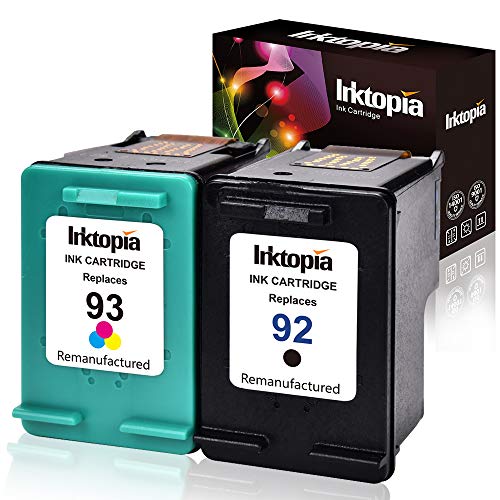 Inktopia Remanufactured Ink Cartridges Replacement to use in HP 92 93 C9513FN C9362WN C9361WN for HP Photosmart 7850 C3150 C3180 Deskjet 5440 5420 PSC 1510 2525 Printer (1 Black 1 Tri-Color)