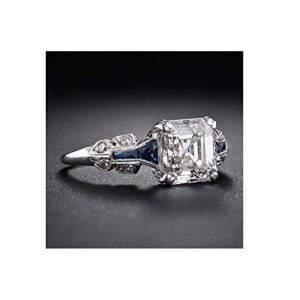 suwanpoom 2.45ct white topaz vintage jewelry 925 silver wedding engagement ring size 6-10 (ุ6)