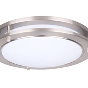 LIT-PaTH LED Flush Mount Ceiling Lighting Fixture, Dimmable, 10 Inch, 14W Replace 100W, 994 Lumen, Satin Nickel Finish, ETL Qualified, 5000K