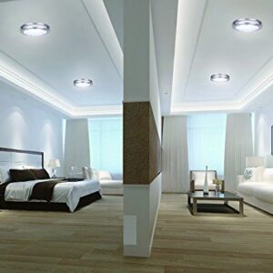 LIT-PaTH LED Flush Mount Ceiling Lighting Fixture, Dimmable, 10 Inch, 14W Replace 100W, 994 Lumen, Satin Nickel Finish, ETL Qualified, 5000K