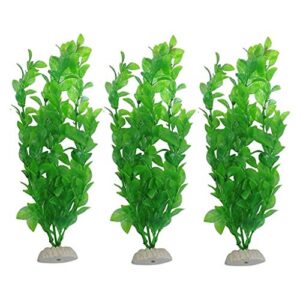 waf aquarium fish tank green plastic artificial plants 10.6 inch high set of 3pcs