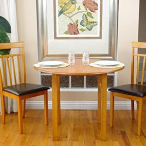 Set of 4 Dining Kitchen Side Chairs Warm Solid Wooden in Maple Finish Padded Seat