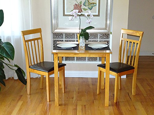 Set of 4 Dining Kitchen Side Chairs Warm Solid Wooden in Maple Finish Padded Seat