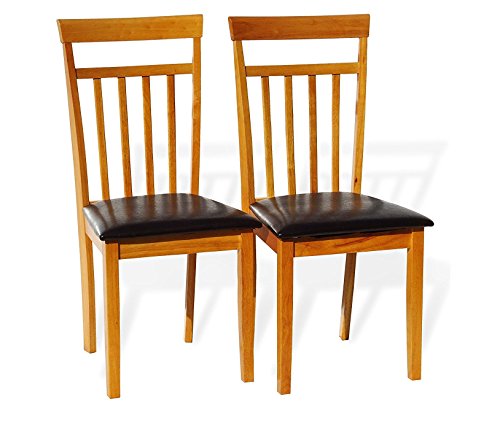 Set of 4 Dining Kitchen Side Chairs Warm Solid Wooden in Maple Finish Padded Seat