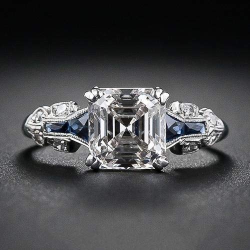 suwanpoom 2.45ct White Topaz Vintage Jewelry 925 Silver Wedding Engagement Ring Size 6-10 (10)