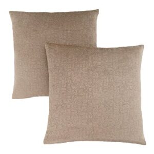 Monarch Specialties 9271, Set of 2, 18 X 18 Square, Insert Included, Decorative Throw, Accent, Sofa, Couch, Bedroom, Polyester, Hypoallergenic, Beige Pillow 18"X 18" Taupe Mosaic Velvet 2Pcs, 2 Piece