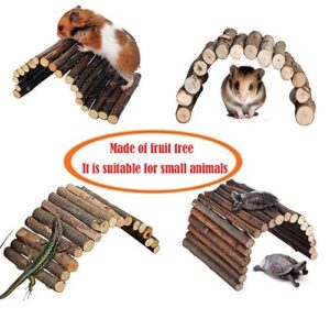 Hamiledyi Hamster Bridge Rat Ladder Wooden Bridge Toy for Small Animals Cage Wood Ladder Natural Hideout for Guinea Pig Chinchilla Ferret Reptile (Pack of 2) (2ladder)