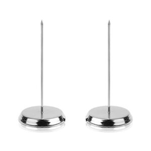 bluecell pack of 2 stainless steel 6” receipt bill paper note fork desk holder for restaurant bar