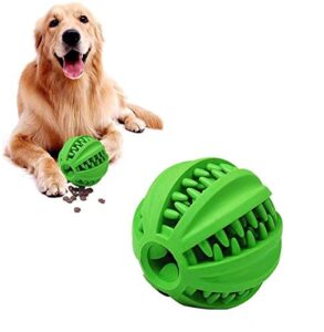 dog iq ball toy - interactive dog enrichment, mental stimulation treat embedding rubber ball reduce boredom (3 inches)