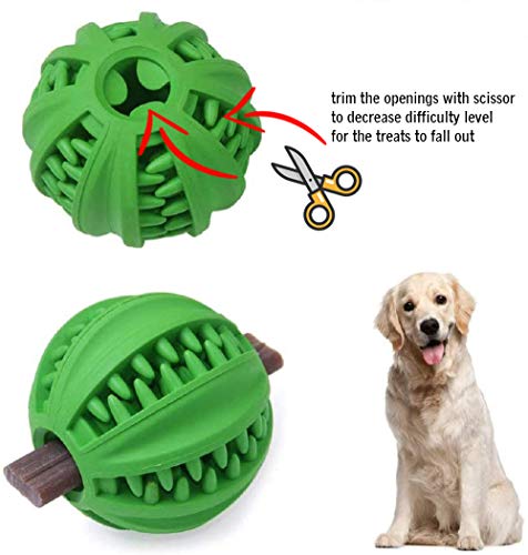 Dog IQ Ball Toy - Interactive Dog Enrichment, Mental Stimulation Treat Embedding Rubber Ball Reduce Boredom (3 inches)