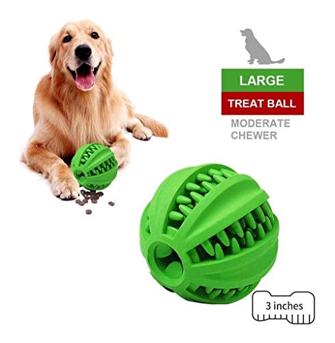 Dog IQ Ball Toy - Interactive Dog Enrichment, Mental Stimulation Treat Embedding Rubber Ball Reduce Boredom (3 inches)