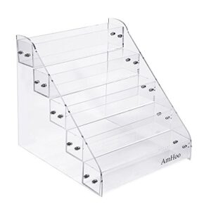 amhoo acrylic spice rack - 5 tiers seasoning shelf kitchen spice rack organizer for cabinets