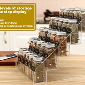 AmHoo Acrylic Spice Rack - 5 Tiers Seasoning Shelf Kitchen Spice Rack Organizer for Cabinets