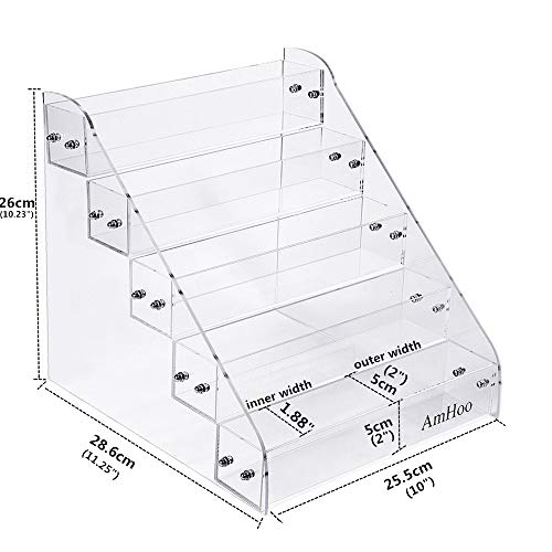 AmHoo Acrylic Spice Rack - 5 Tiers Seasoning Shelf Kitchen Spice Rack Organizer for Cabinets