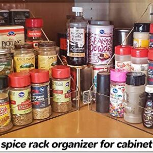 AmHoo Acrylic Spice Rack - 5 Tiers Seasoning Shelf Kitchen Spice Rack Organizer for Cabinets