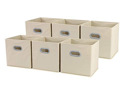 Sodynee New Large Foldable Cloth Storage Cube Basket Bins Organizer Containers Drawers, 6 Pack, 12" x 12" x 12"