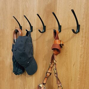 Ambipolar 5 Pack Premium Design Commander Heavy Duty Big Double Hooks Hidden Screws. Entryway Coat Hooks, Scarf and Jacket Hangers.Perfect Bath Towel Heavy Hooks (5 Pack,Oil Rubbed Bronze)