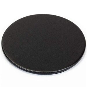 Dacasso Black Leather 10 Round Coaster Set with Holder