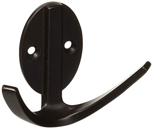 National Hardware Stanley N807-004, 3 in L, Zinc Die Cast, Oil Rubbed Bronze Hook Robe Double 3IN