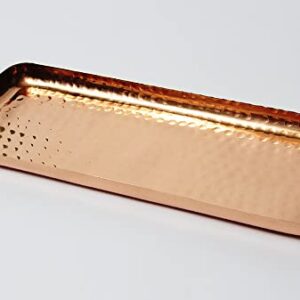 Alchemade 100% Pure Copper Tray With Raised Edges - Rectangular Metal Serving Tray, Platter For Parties, Events, Or Everyday Use In The Kitchen Or As Home Decor