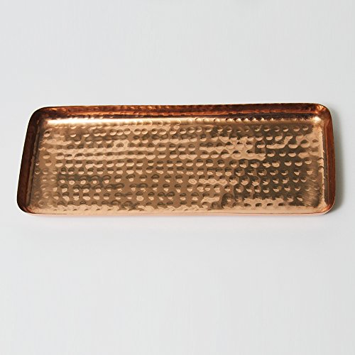 Alchemade 100% Pure Copper Tray With Raised Edges - Rectangular Metal Serving Tray, Platter For Parties, Events, Or Everyday Use In The Kitchen Or As Home Decor