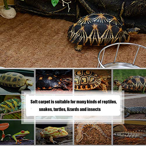 Hamiledyi Reptile Carpet Natural Coconut Fiber Tortoise Carpet Mat for Pet Terrarium Liner Reptile Supplies for Lizard Snake Chamelon Turtle Bedding Bunny Rabbit Mat (2*Sheets)