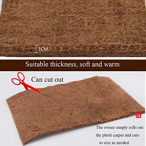 Hamiledyi Reptile Carpet Natural Coconut Fiber Tortoise Carpet Mat for Pet Terrarium Liner Reptile Supplies for Lizard Snake Chamelon Turtle Bedding Bunny Rabbit Mat (2*Sheets)