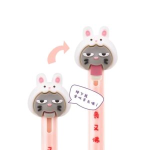 Cute Kawaii Animal Press Shape Gel Ink Pens school office supplies for girls Stationery novelty pens for kids stationary (6Pcs)