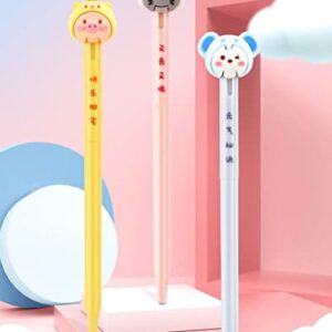 Cute Kawaii Animal Press Shape Gel Ink Pens school office supplies for girls Stationery novelty pens for kids stationary (6Pcs)