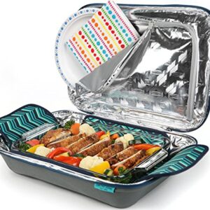 Arctic Zone Deluxe Hot/Cold Insulated Casserole and Food Carrier, Teal