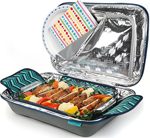 Arctic Zone Deluxe Hot/Cold Insulated Casserole and Food Carrier, Teal