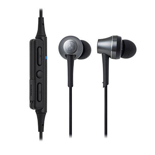 Audio-Technica ATH-CKR75BT Sound Reality Bluetooth Wireless In-Ear Headphones with In-Line Mic & Control, Gun Metal