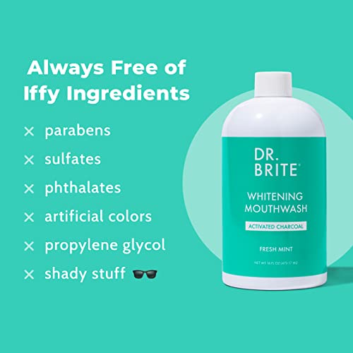 Dr. Brite Natural Whitening Mouthwash, Alcohol-Free, Doctor Formulated to Prevent Bad Breath - Mint, 16 oz