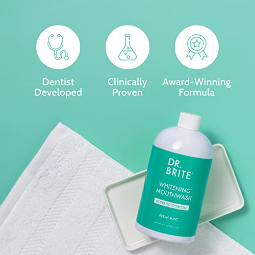 Dr. Brite Natural Whitening Mouthwash, Alcohol-Free, Doctor Formulated to Prevent Bad Breath - Mint, 16 oz