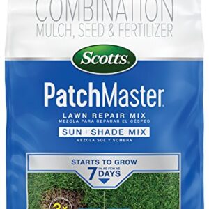 Scotts PatchMaster Lawn Repair Mix Sun + Shade Mix, Combination Grass Seed, Fertilizer, and Mulch, 4.75 lbs.